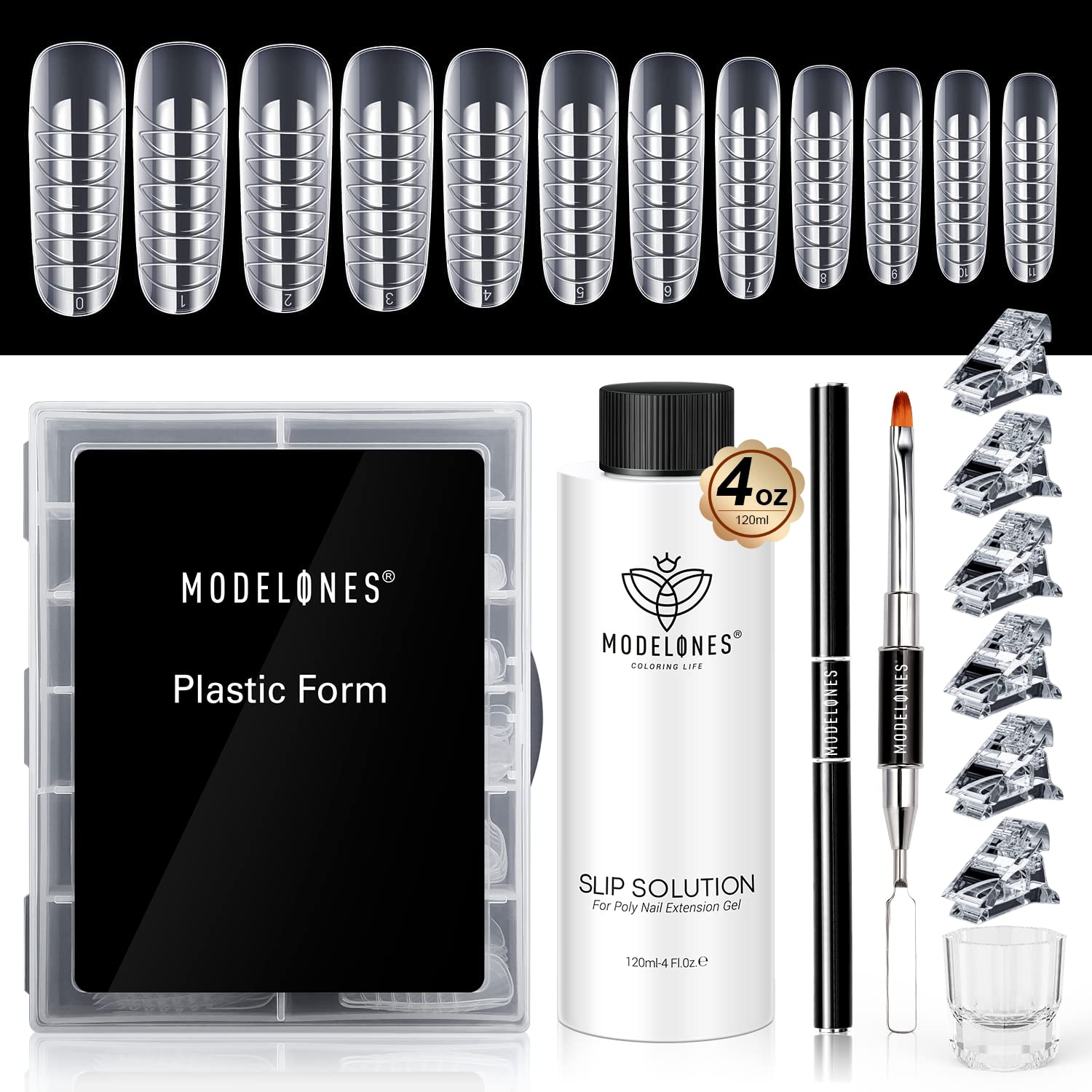 Modelones Slip Solution Nagelformen Set mit 120 Stück Nagelform 120ml ...