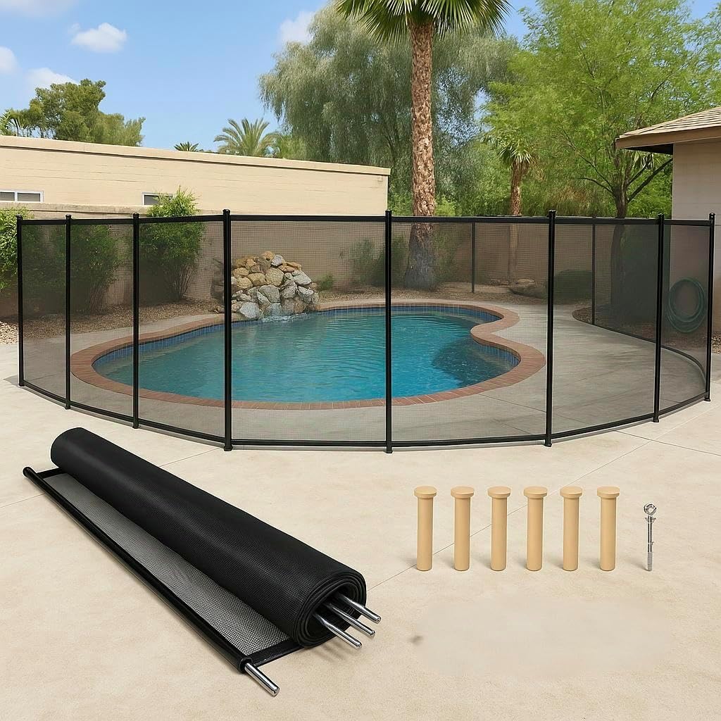 Amazon.com : POOL FELLOWS 4 ft. X 15 ft. DIY Pool Safety Fence, Child ...