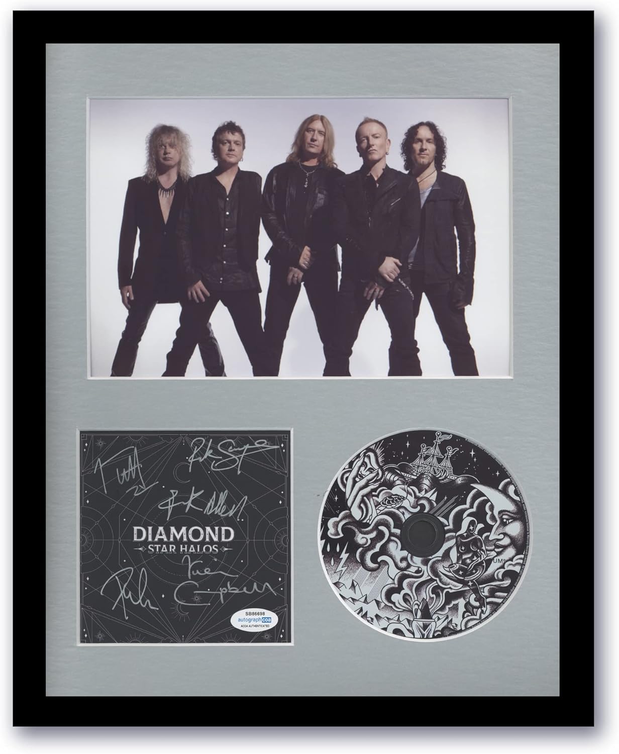 Def Leppard"Diamond Star Halos" AUTOGRAPH Signed Framed 11x14 CD ...