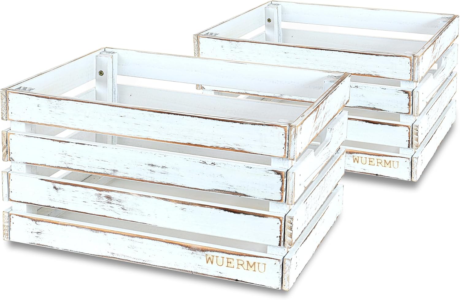 Amazon.com: WUERMU White Wooden Crates are Used for Storage, Milk ...