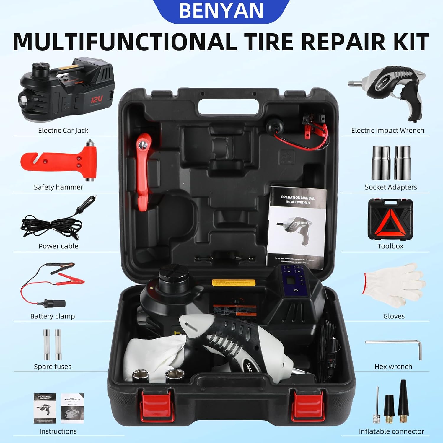 Electric Jack BENYAN – Kit de gato de automóvil de 5 toneladas con ...