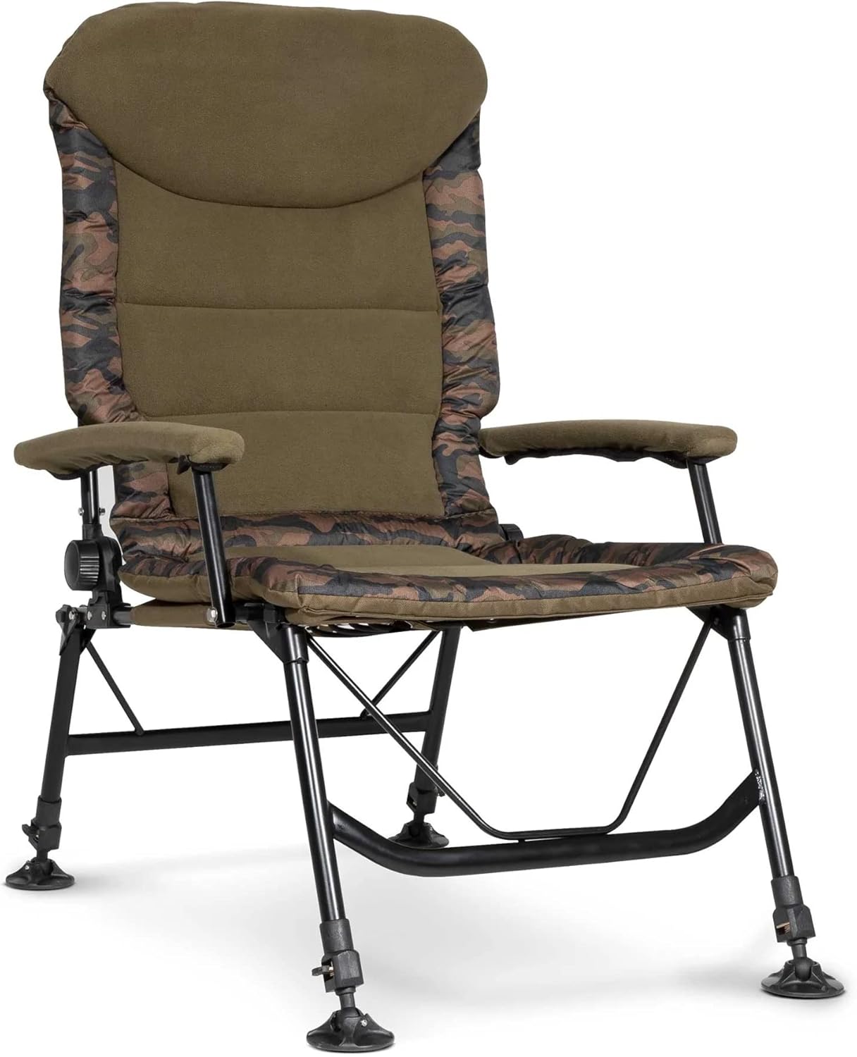 Dellonda Deluxe Portable Fishing/Camping Chair, Reclining, Padded ...
