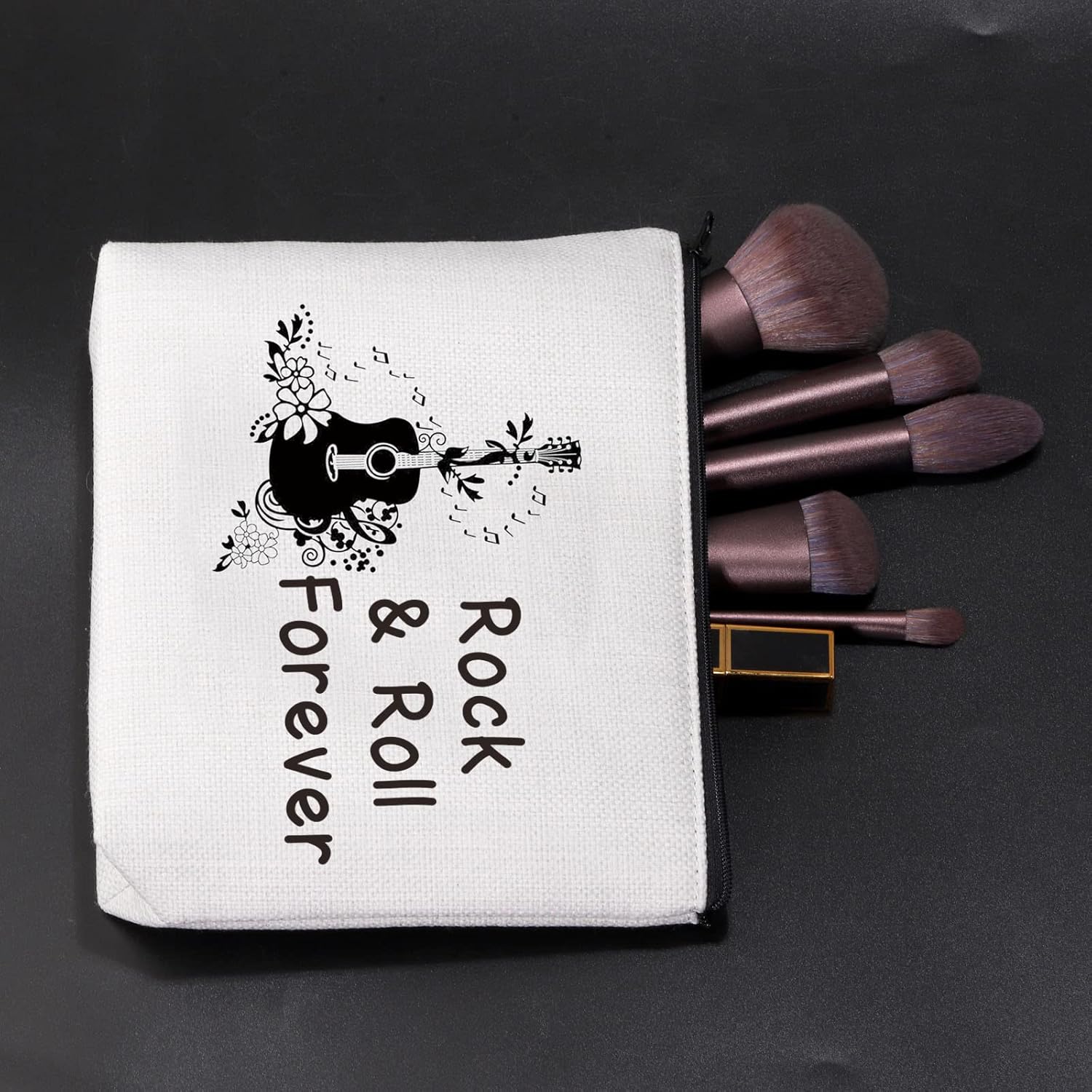 Guitar Cosmetic Bag Guitar Music Gift Rock & Roll Forever Makeup Bag ...