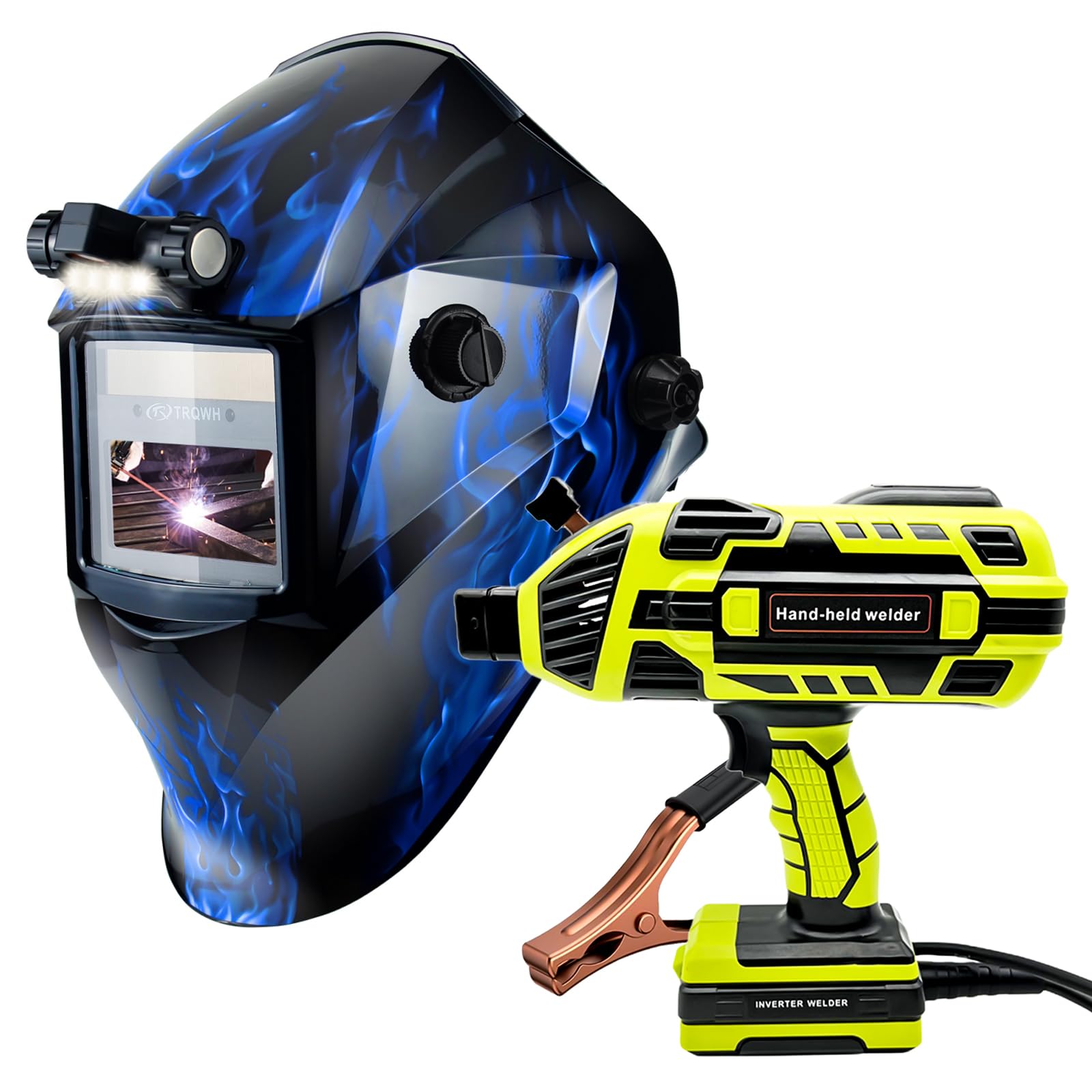 TRQWH Portable Welder Machine 110V ARC Handheld Welder & Auto Darkening ...