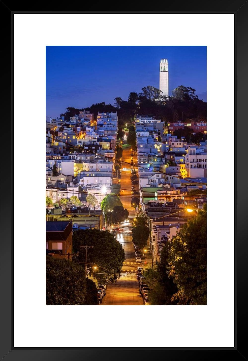Amazon.com: Coit Tower San Francisco California at Night Photo Art ...
