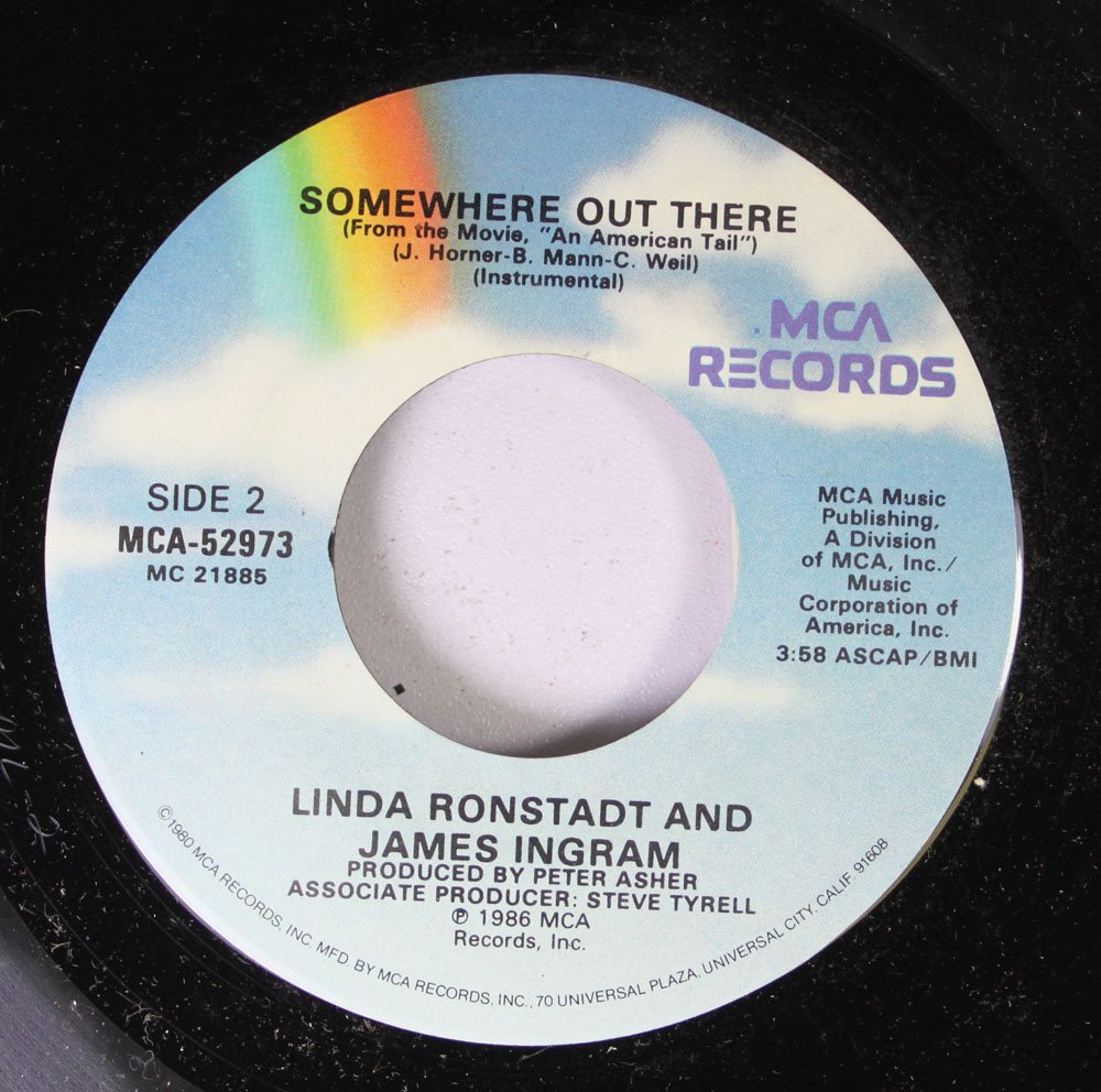 Amazon.com: Linda Ronstadt and James Ingram 45 RPM Somewhere Out There ...