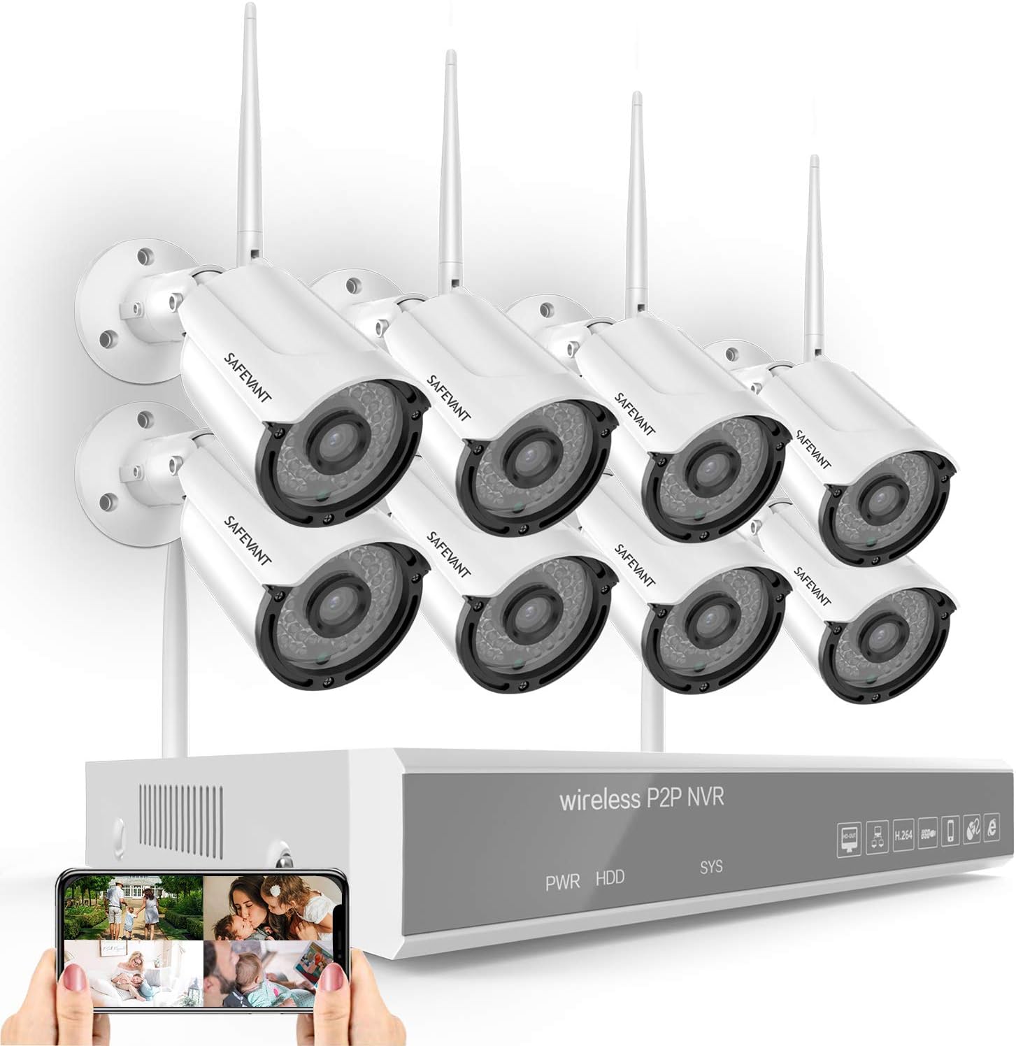 Amazon.com : 1080P Wireless Security Camera System,SAFEVANT 8 Channel ...