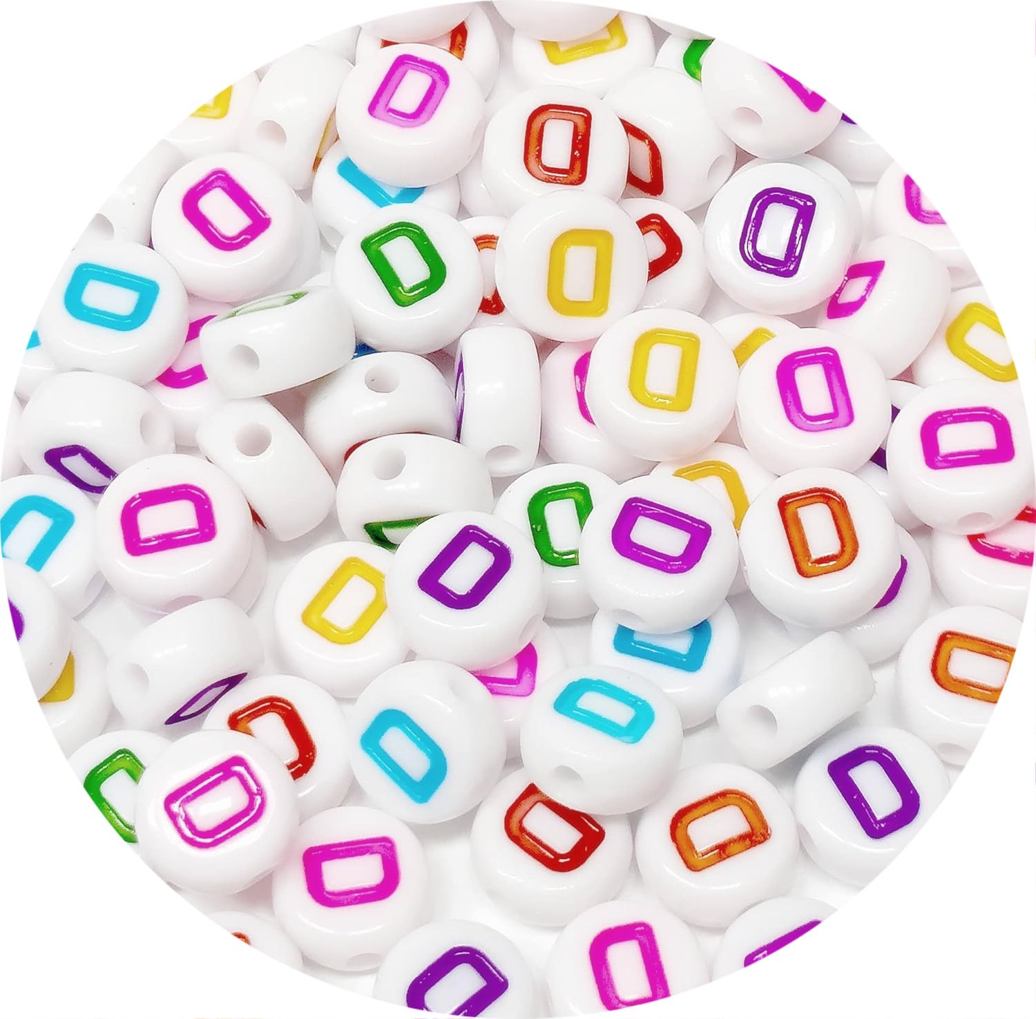 Amazon.com: Ludthaw 100Pcs Letter Beads,4x7mm White Round Alphabet ...