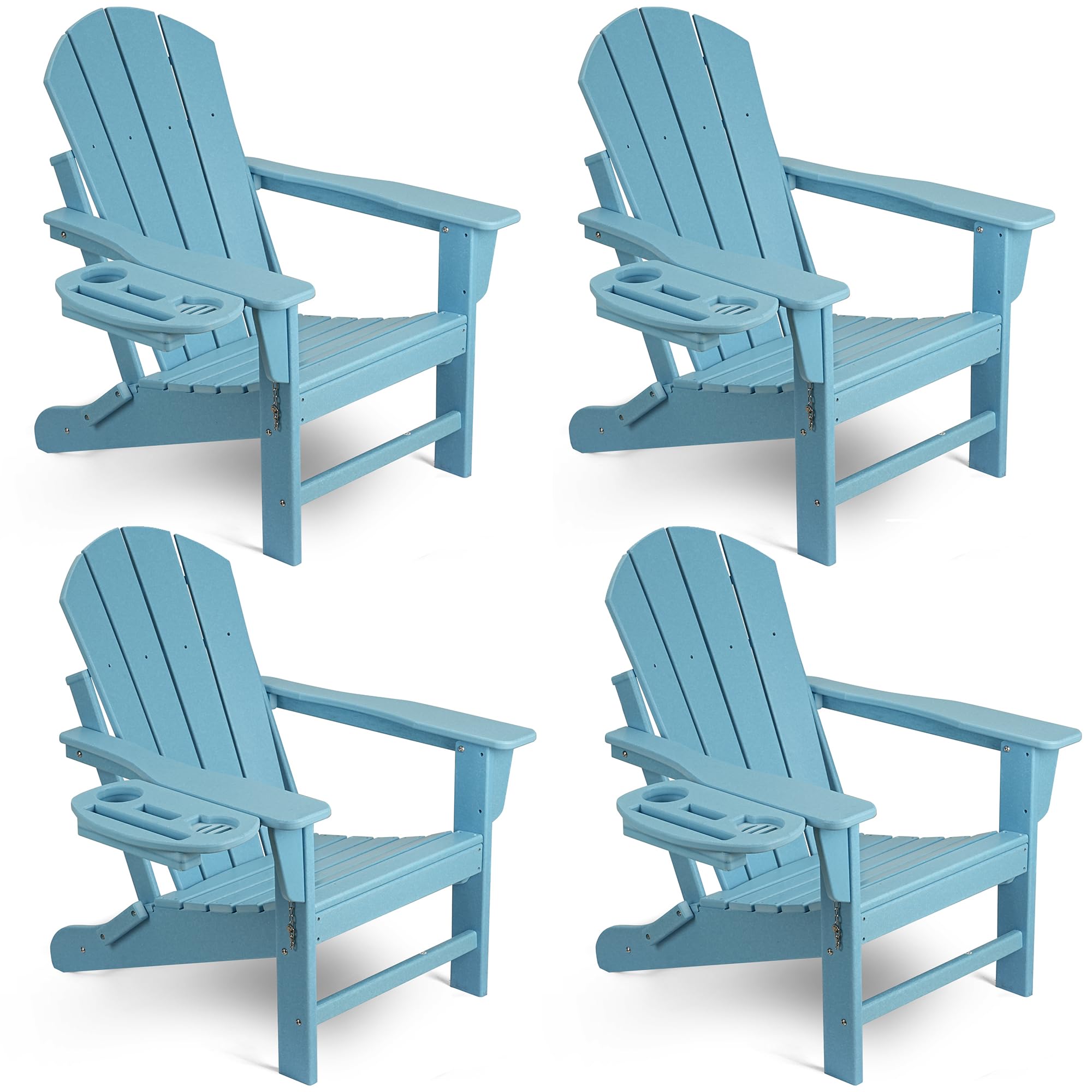 Amazon.com: NAVINE Adirondack Chair Set of 4, HDPE Folding Adirondack ...