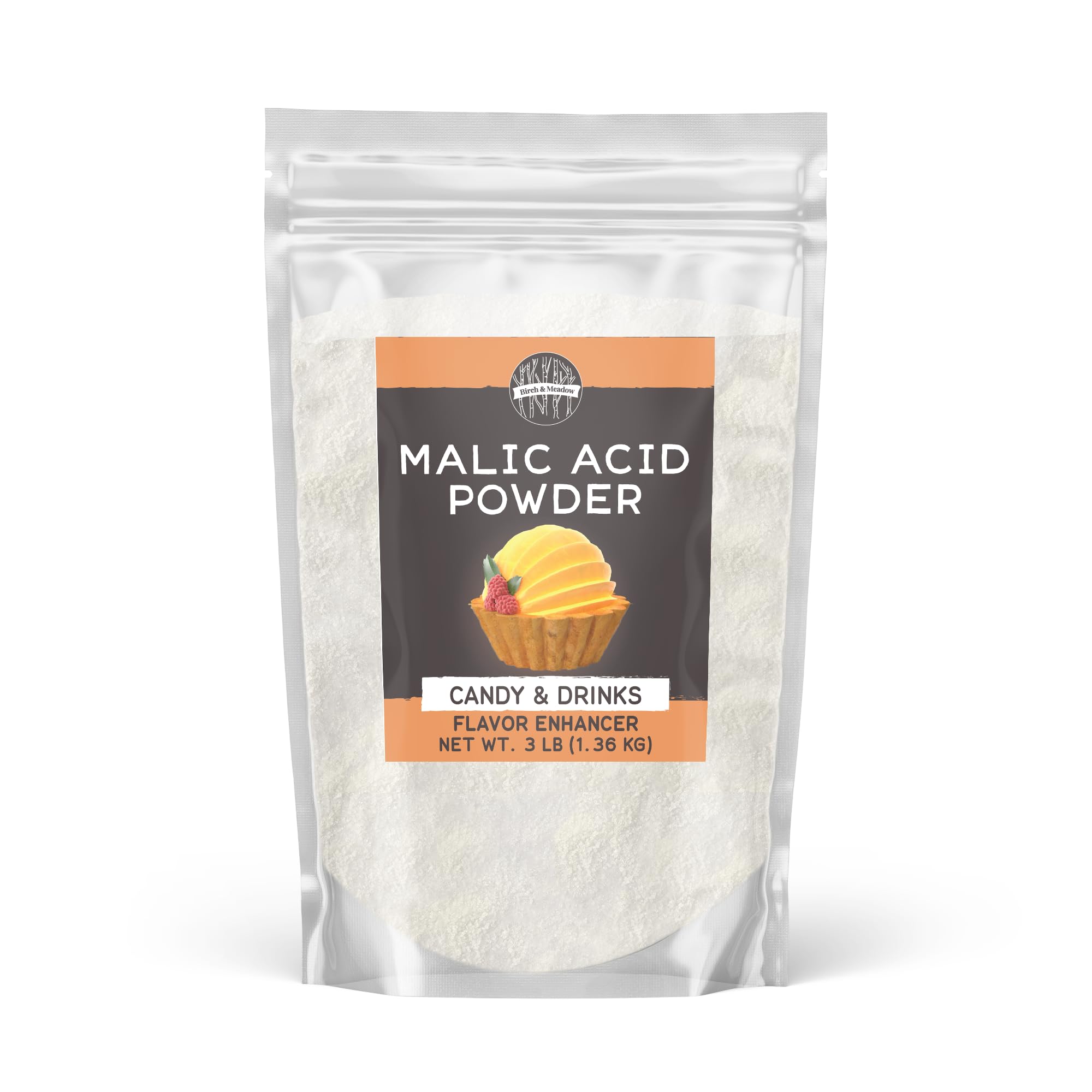Amazon.com: BIRCH & MEADOW Malic Acid Powder, 3 lb, Flavor Enhancer ...
