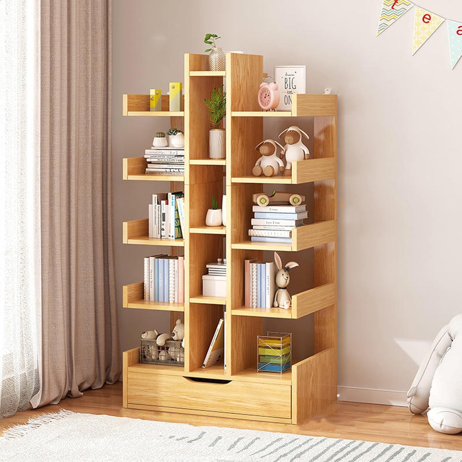 Amazon.com: Tree shelf, Tree Shape Bookshelf Standing Shelving Unit ...