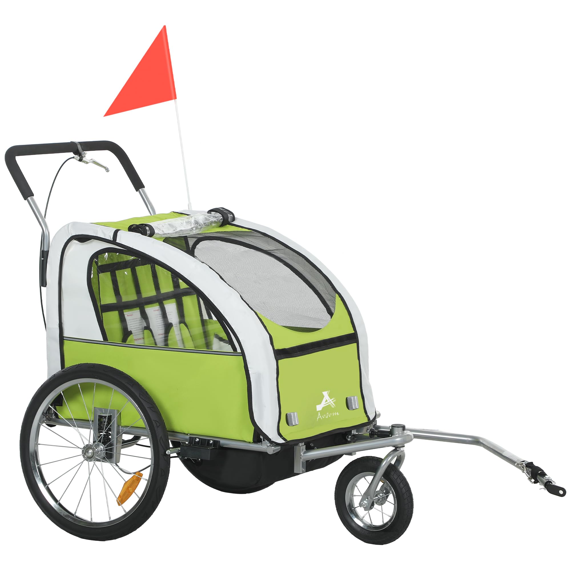 Snapklik.com : Aosom Elite 360 Swivel Bike Trailer For Kids Double ...
