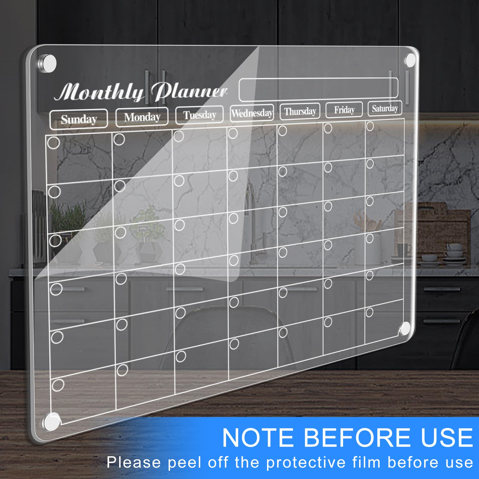 Snapklik.com : VOISEN Acrylic Magnetic Monthly And Weekly Calendar For ...