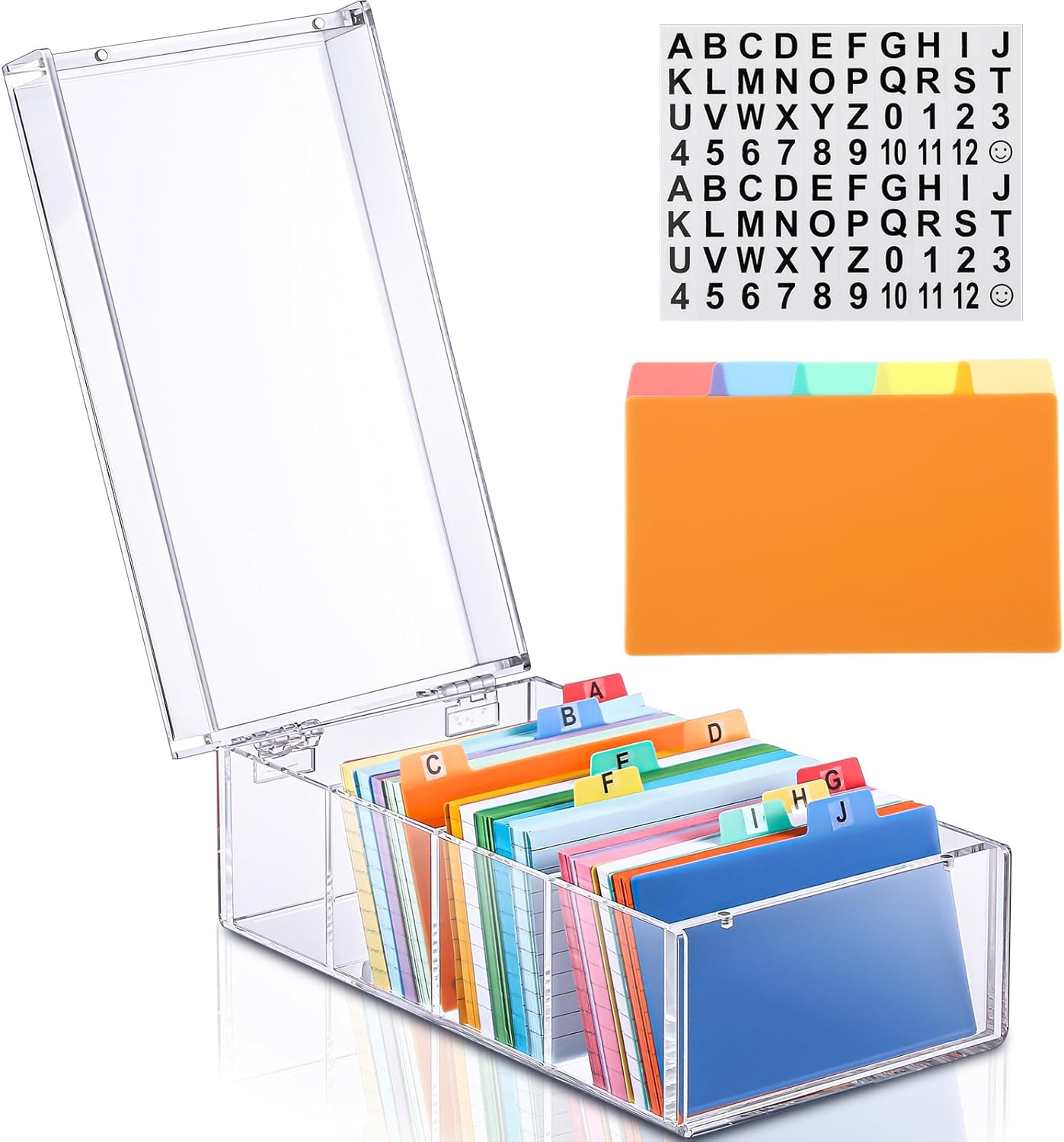 Amazon.com : Mooliwe Index Card Holder Clear Acrylic Card Organizer for ...