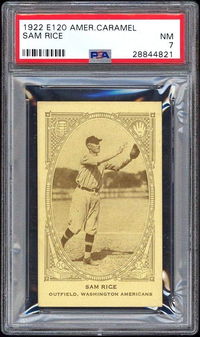 Amazon.com: 1922 E120 American Caramel Sam Rice Washington Senators HOF ...