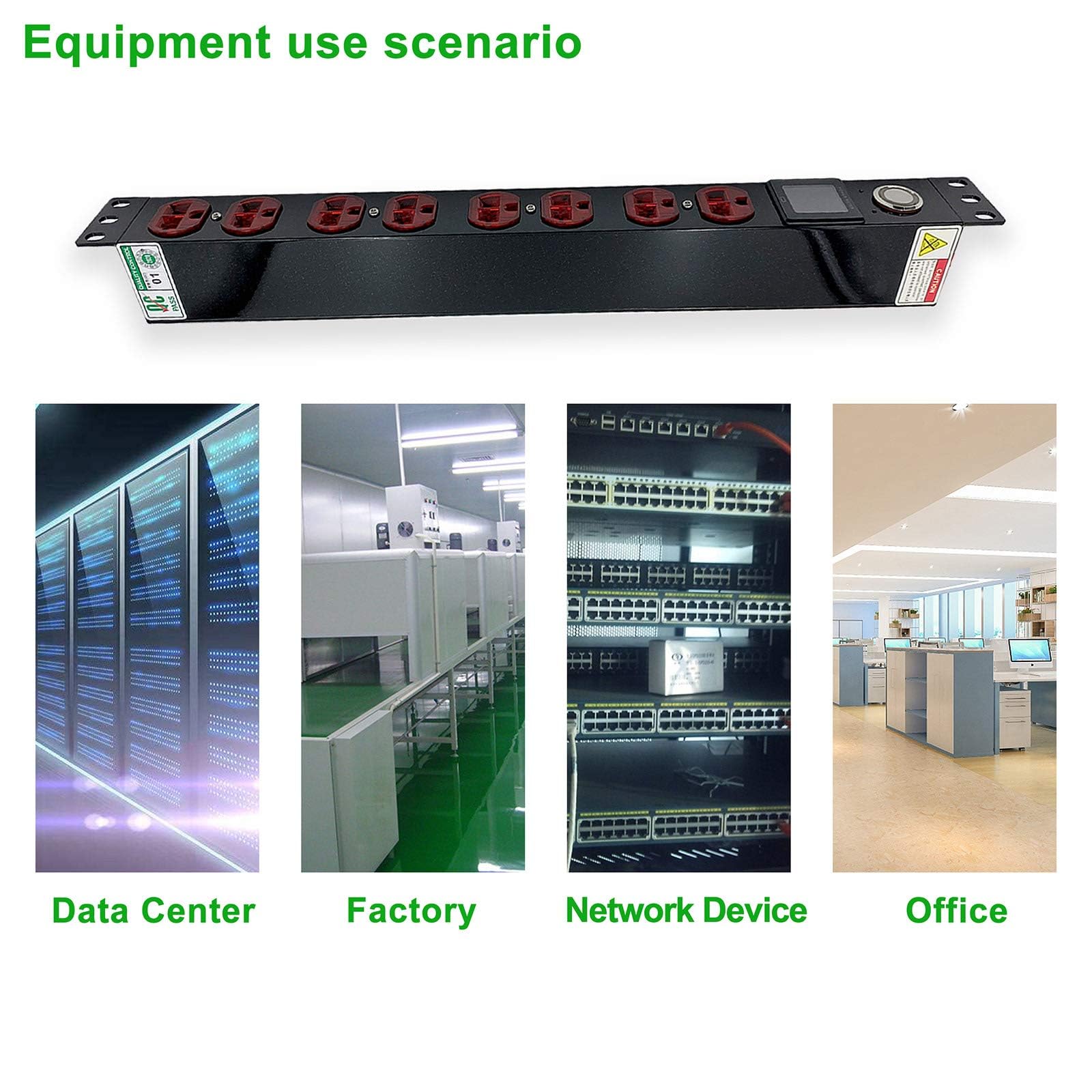 Snapklik.com : PDU Power Strip 16A Rackmount Metered 19 Inch,1 U 8-Outlet, Cabinet,Data Centers ...