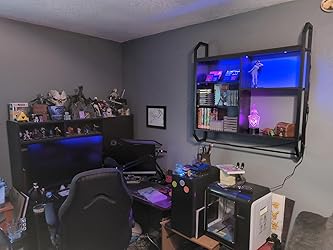 Amazon.com: Bestier 25" LED Gaming Floating Shelves for Wall, Wall ...