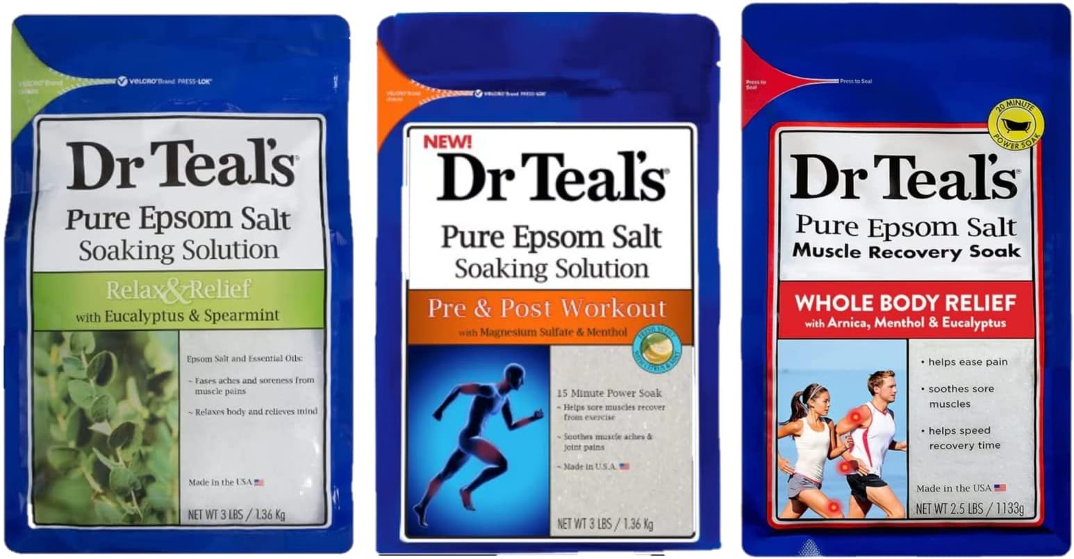Amazon.com: Dr Teal's Pre & Post Workout Bath Soak Gift Set (2 Pack ...