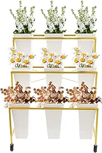 Amazon.com: Flower Display Stand with 9pcs Flower Buckets, 3-Tier Metal ...