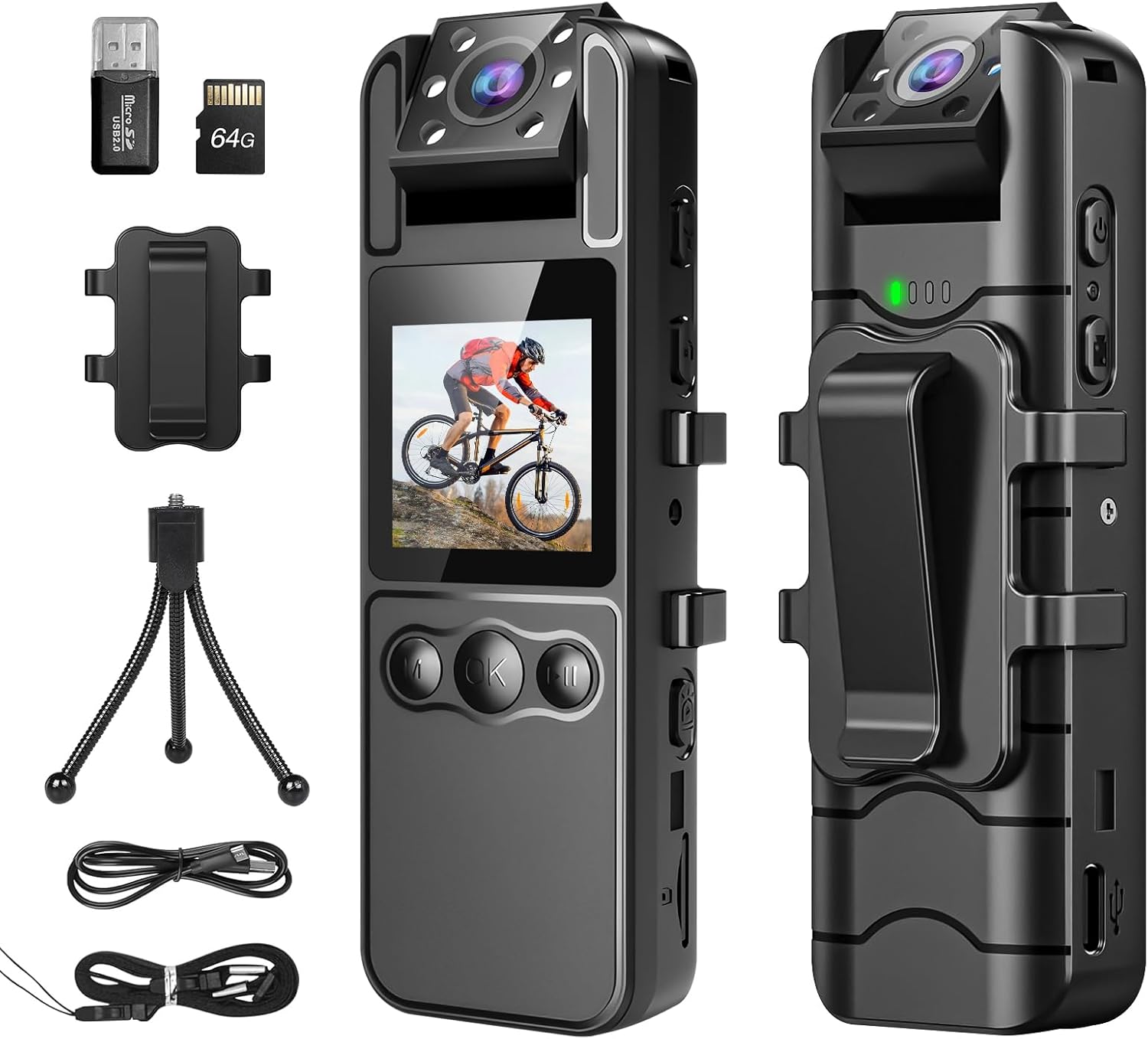 SOXOI Body Cameras with Audio and Video - 64GB Body Cam 6 Hrs Portable ...
