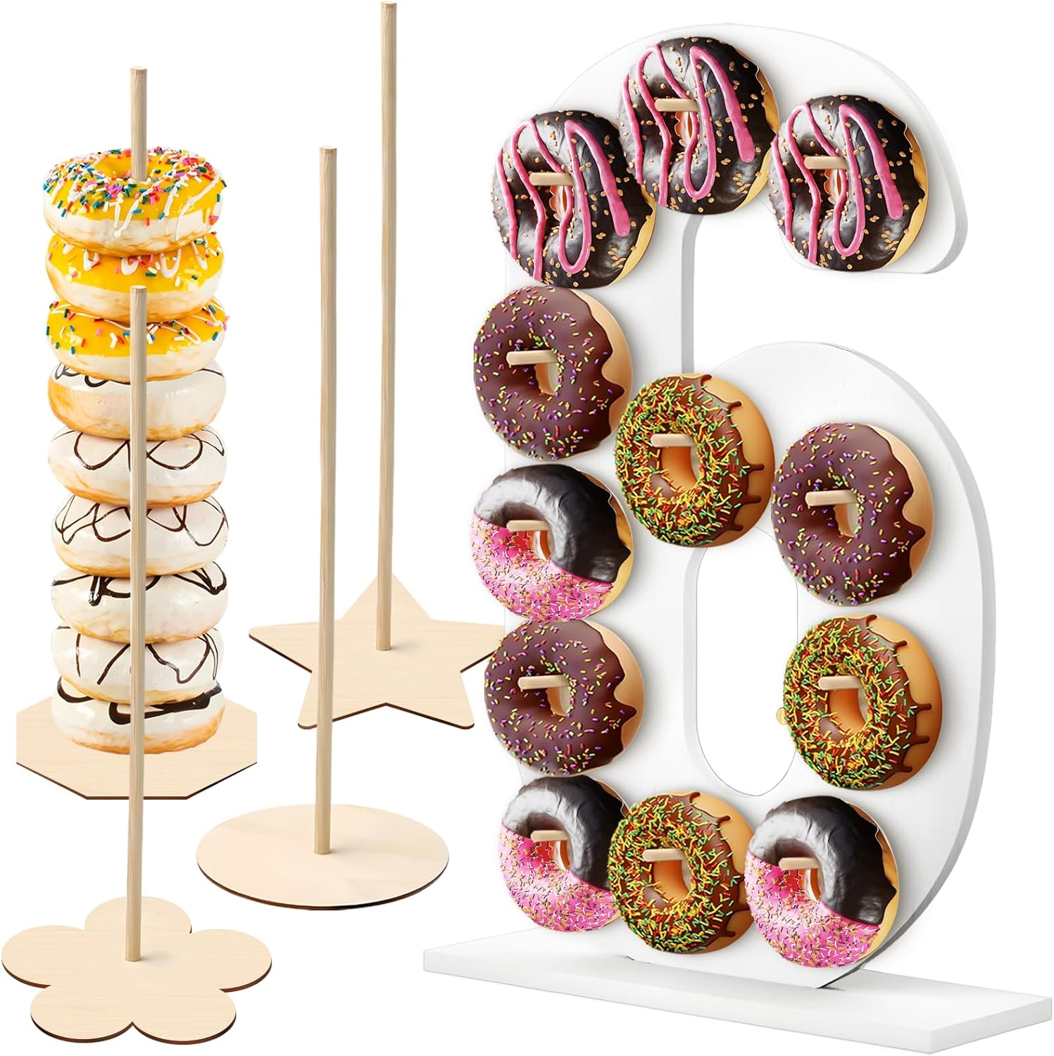 Amazon.com: soleim 5 Pcs Donut Stand Set, Doughnut Party Supplies ...