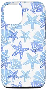 Amazon.com: iPhone 13 Pro Preppy Sea Shells Blue Coastal Granddaughter ...