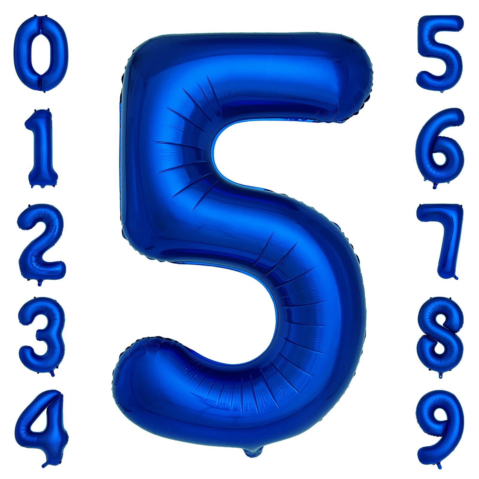 Amazon.com: Navy Blue Number 5 Balloons 40 Inch Large Dark Blue Helium ...