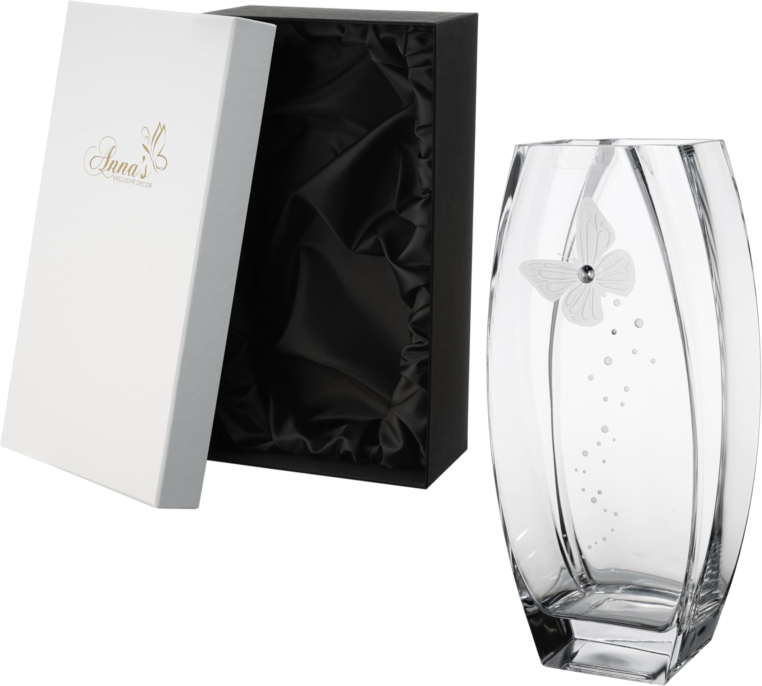 Amazon.com: Butterfly Vase - Handmade Glass Vase Decorated with ...