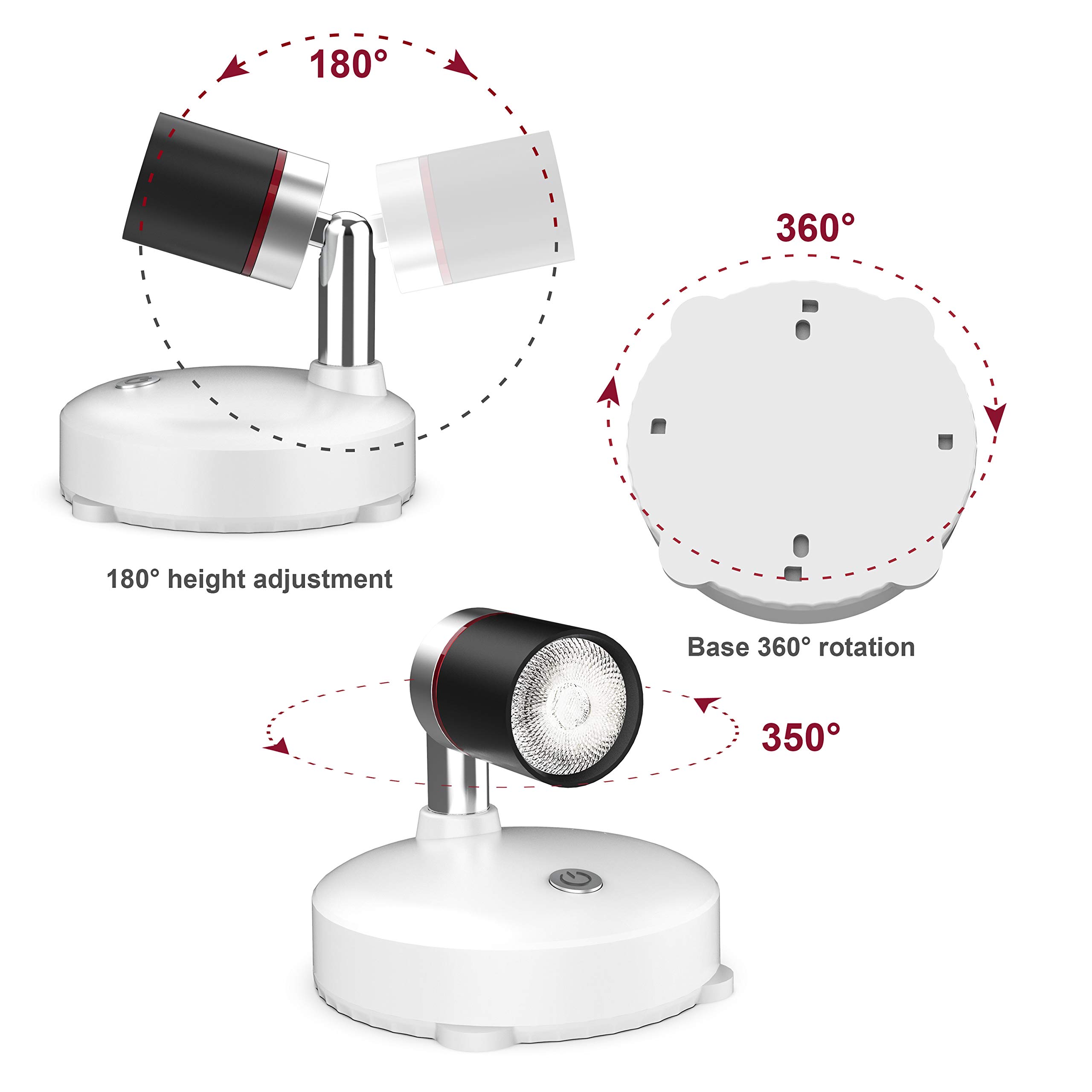 Wall Mounted Battery Powered Spotlight 3W LED Picture Spotlight