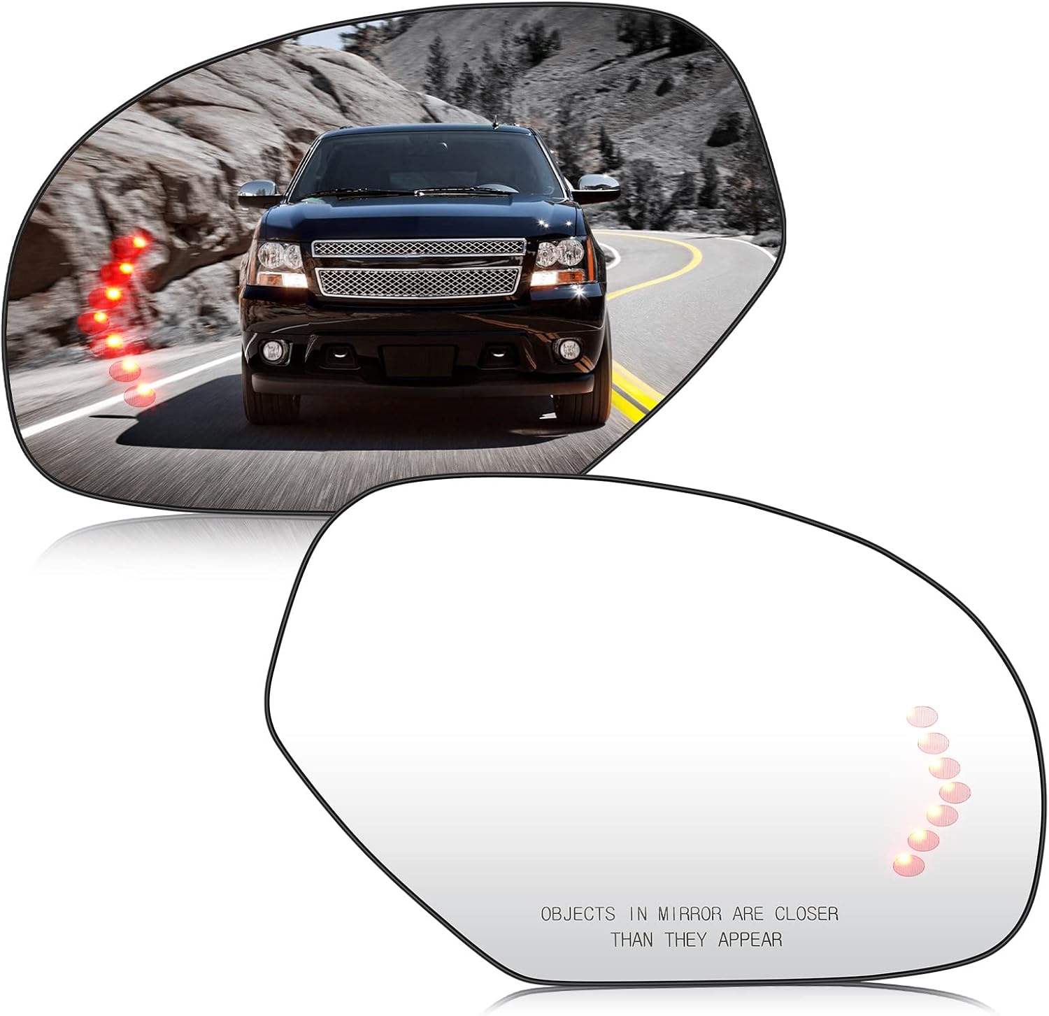 Hurotoms Pair Side Mirrors Glass for Chevy Avalanche Silverado Suburban ...