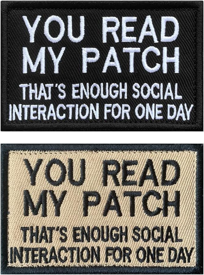 Set of 2 You Read My Patch That's Enough Social Interaction for One Day ...