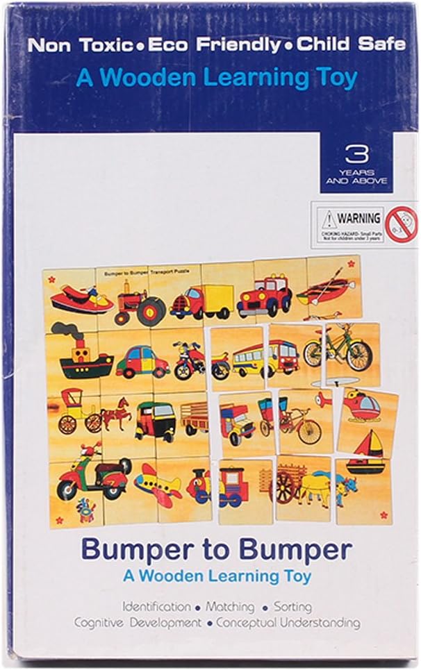 Skillofun Wooden Bumper To Bumper Transport Floor Puzzle, Multi Color ...