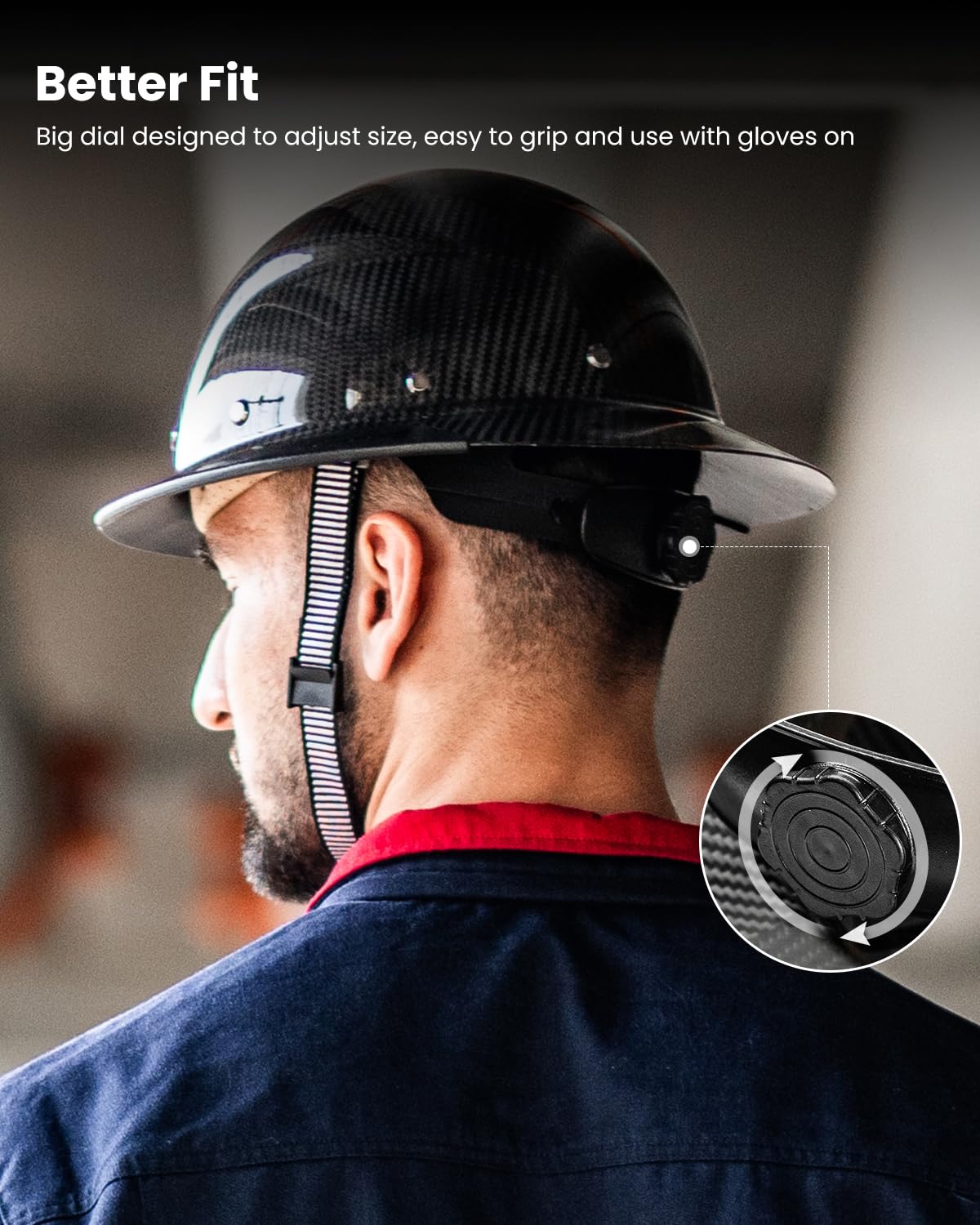 Snapklik.com : ILM Carbon Fiber Full Brim Hard Hat For Men