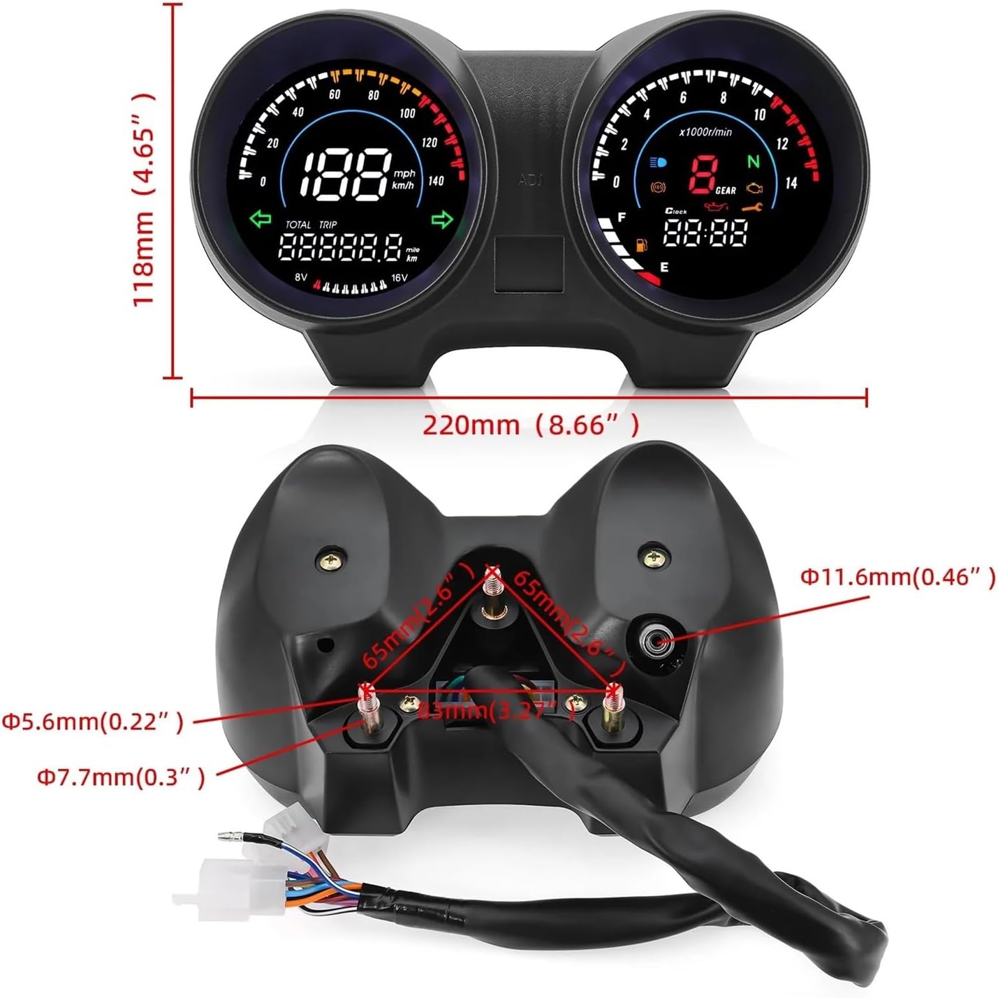 Motorcycle Speedometer LED Digital Dashboard Nepal | Ubuy