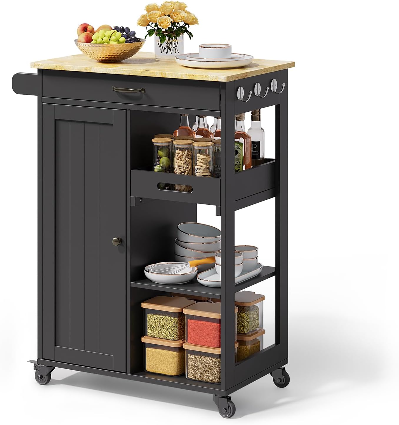 Amazon.com: Giantex Kitchen Island - Mobile Kitchen Cart on Wheels, 1 ...