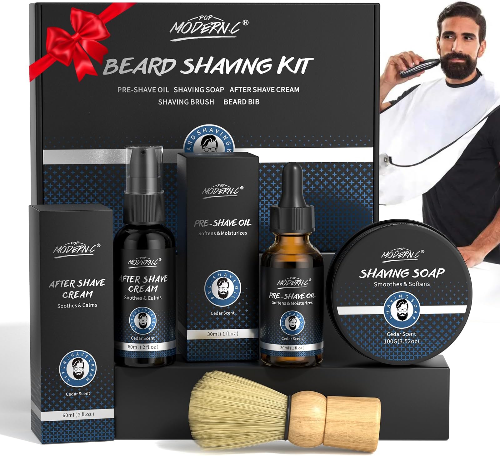 Amazon.com: 5Pcs Shaving Kit for Men Gift Set Includes Shaving Soap ...