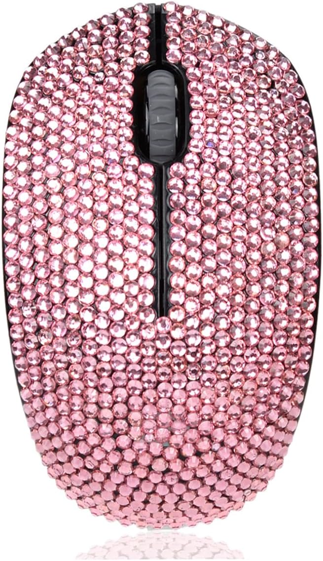 Amazon.com: Luxury Bling Wireless Mouse for Girls, Pink Rhinestone ...