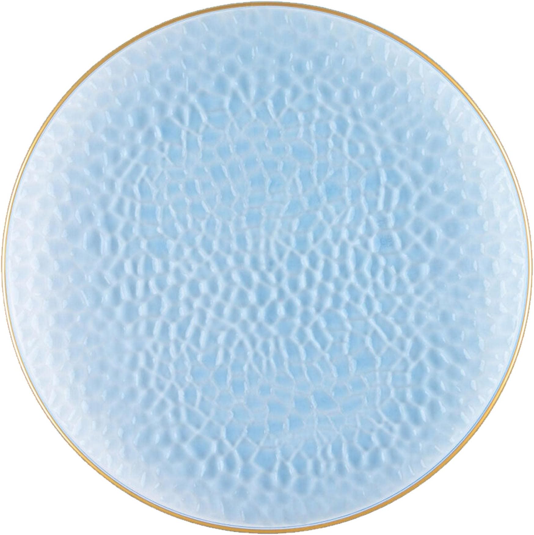Amazon.com: EcoQuality 9" inch Round Hammered Translucent Blue Plastic ...