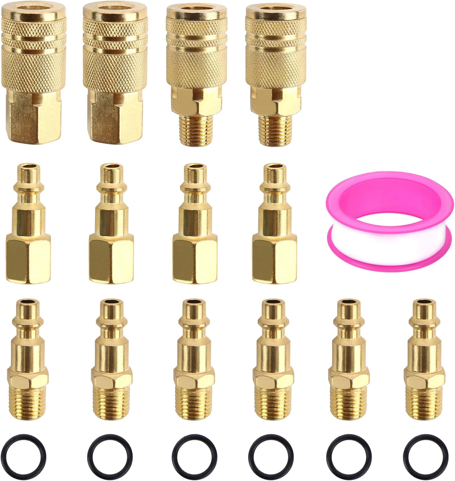 Air Hose Fittings Universal Air Coupler Industrial Air Plug Kit 1/4 ...