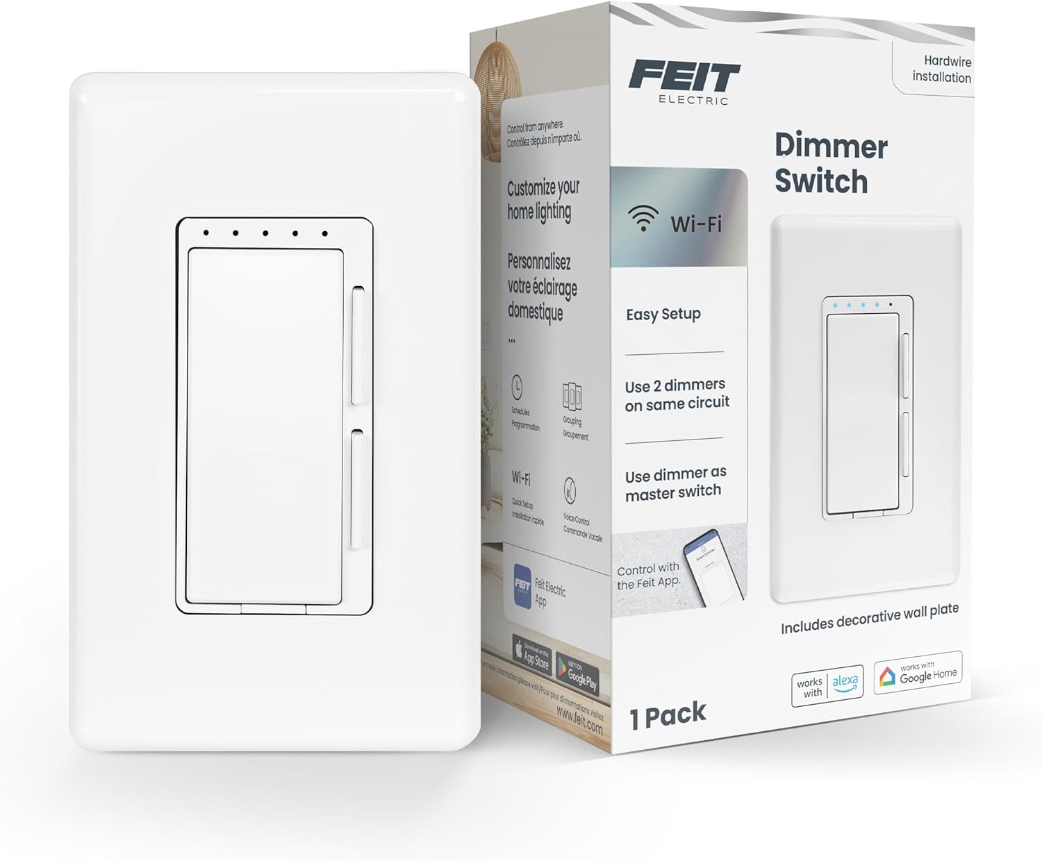 Feit Electric Smart Dimmer Switch, Neutral Wire Required for ...