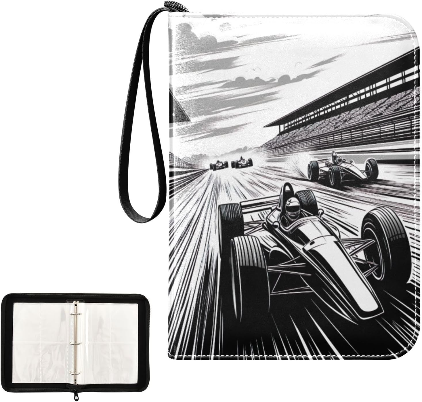 Amazon.com: Formula Racing Black Card Binders, Trading Card 3 Ring ...
