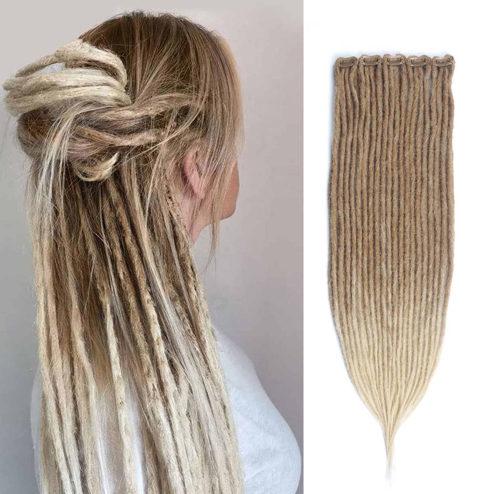 Amazon.com : POIDOWIS 5 PCS Thin 24 Inch Clip-in Dreadlock Extensions,0 ...