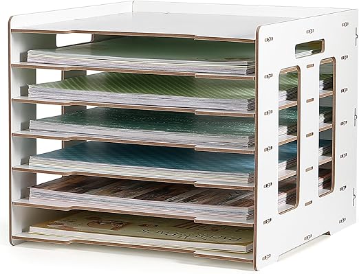 Amazon.com: Caydo 12x12-7 Tier File Scrapbook Paper Organizer for Desk ...