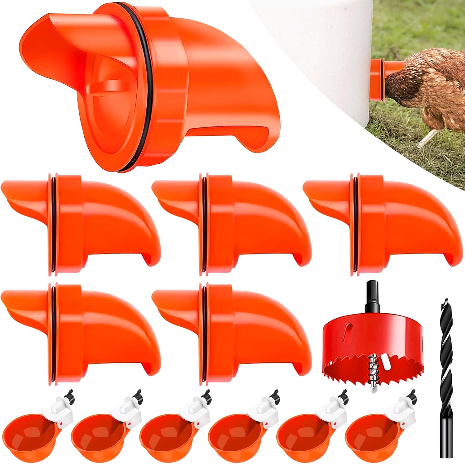 Amazon.com: TOGOHOP 14 Pack Chicken Feeders and Chicken Waterer Set ...