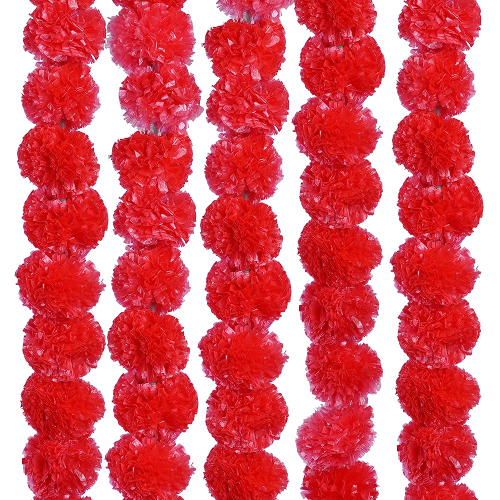 Buy The Trends Set of 5 Garland of Artifical Marigold Flower/ Gende ke ...