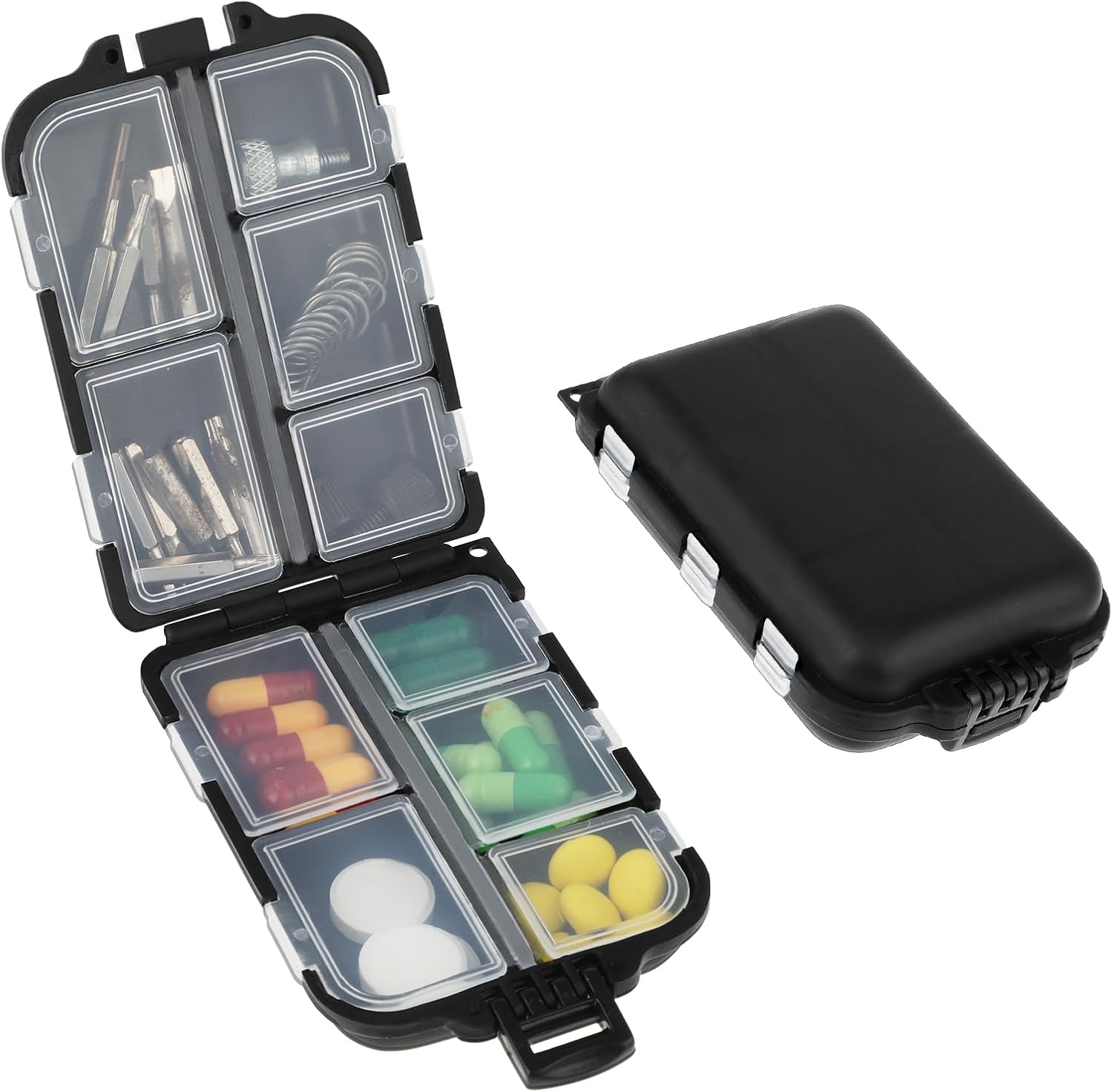 WLLHYF Hap kutusu, seyahat hap kutusu, 10 bölme, hap düzenleyici ...