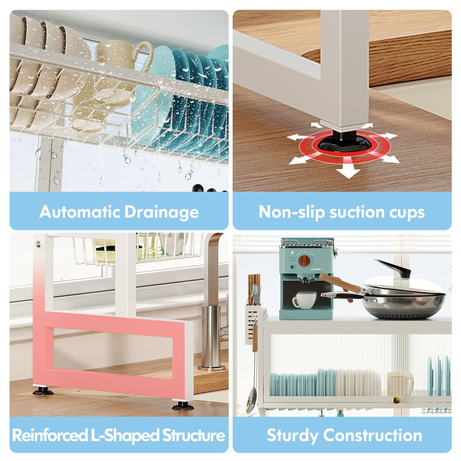 Snapklik.com : Romision Over The Sink Dish Drainer Drying Rack, 3 Tier ...