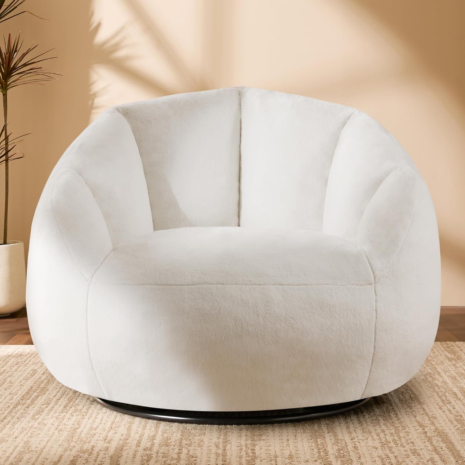 Amazon.com: Gericco Swivel Giant Bean Bag Chair for Adults - Comfy ...