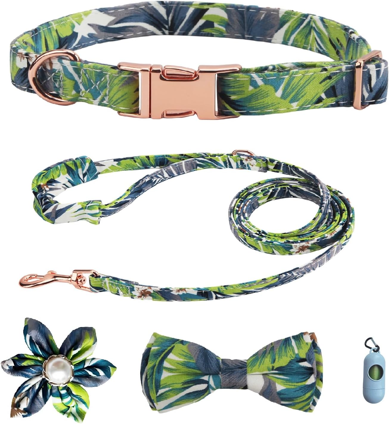 Amazon.com : Girl Dog Collar and Leash Set with Removable Flower and ...