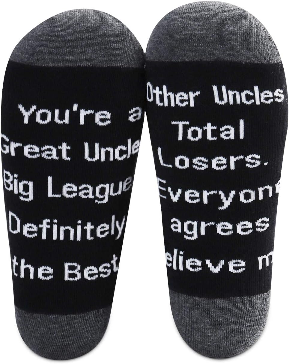 Amazon.com: MBMSO 2 Pairs Uncle Socks Funny Uncle Gifts from Niece ...